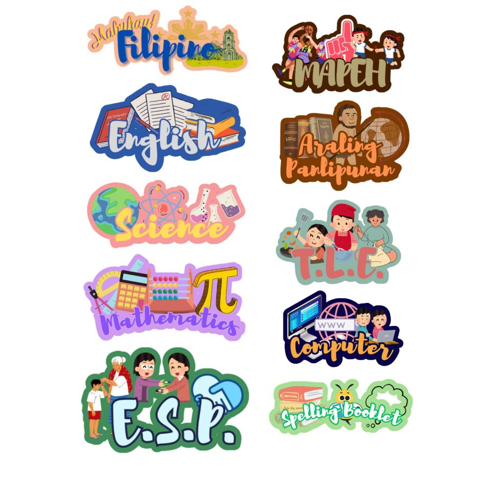 Notebook Subject Sticker! Label Sticker for All Grades | Shopee Philippines