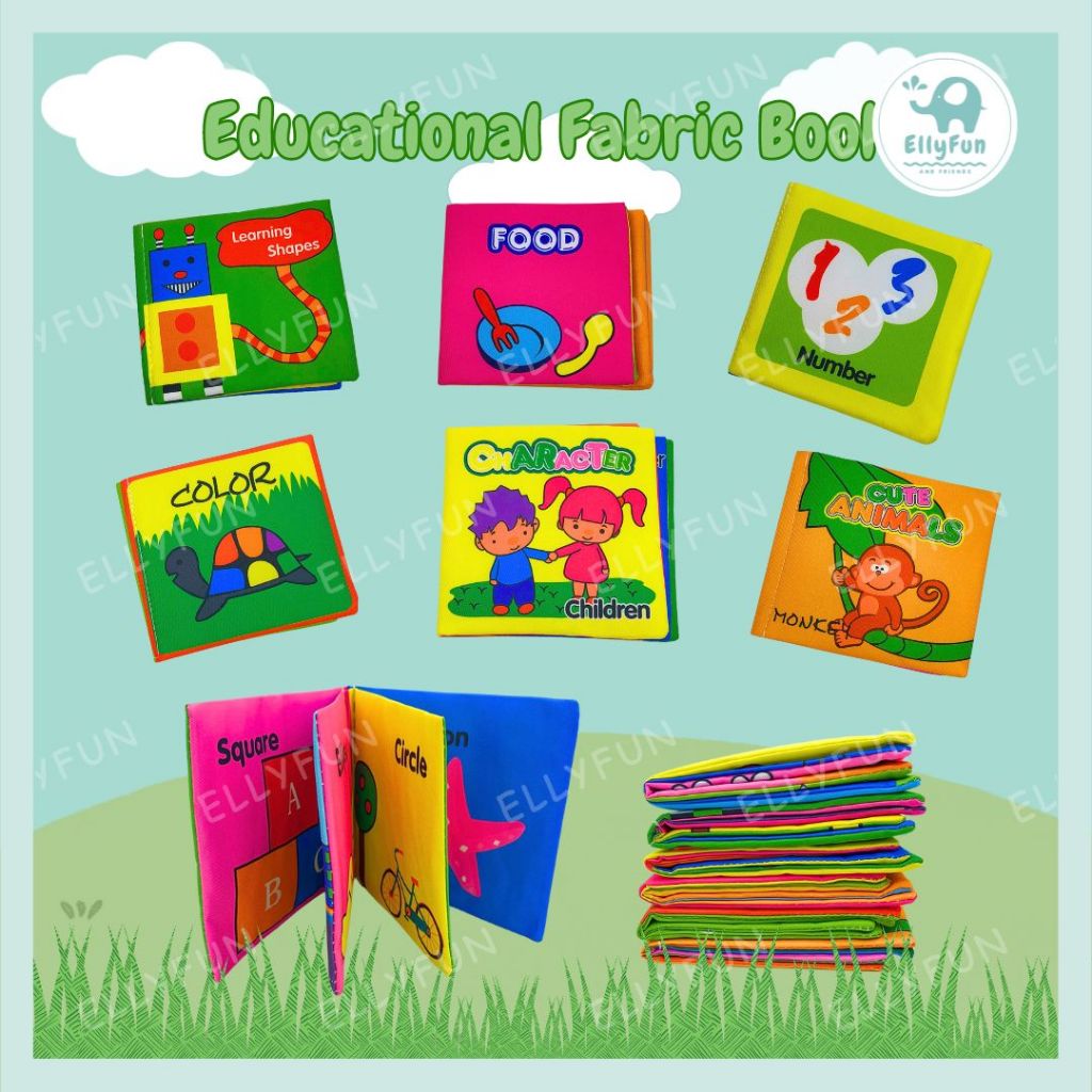 Ellyfun Baby Fabric Book Early learning Colourful Cloth Book ...