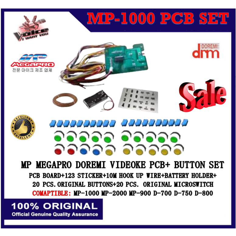 PCB Remote Control + Button Set + Battery Holder + Wire + Sticker for ...