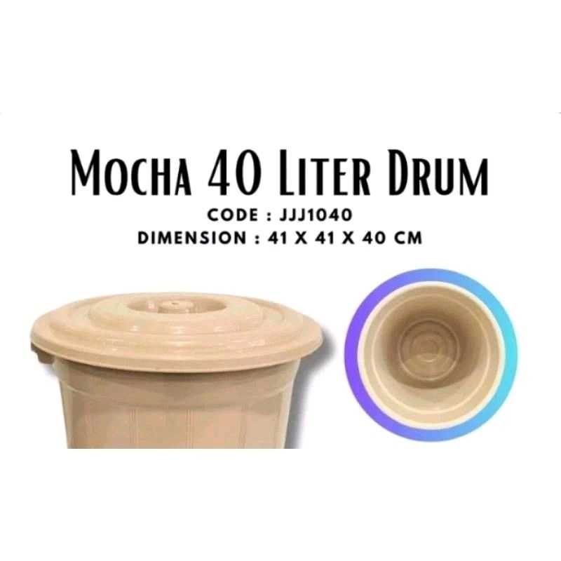Durable 40L mocha Plastic Water Container Drum - Aesthetic Colors mocha ...