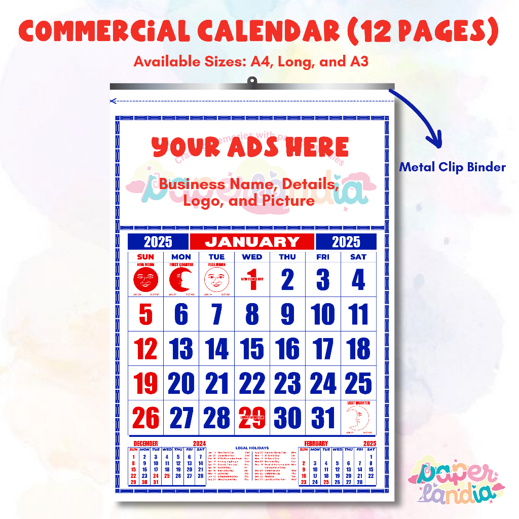 BULK ORDER_12pages 2025 Commercial Calendar_WHOLE SALE PRICE | Shopee ...
