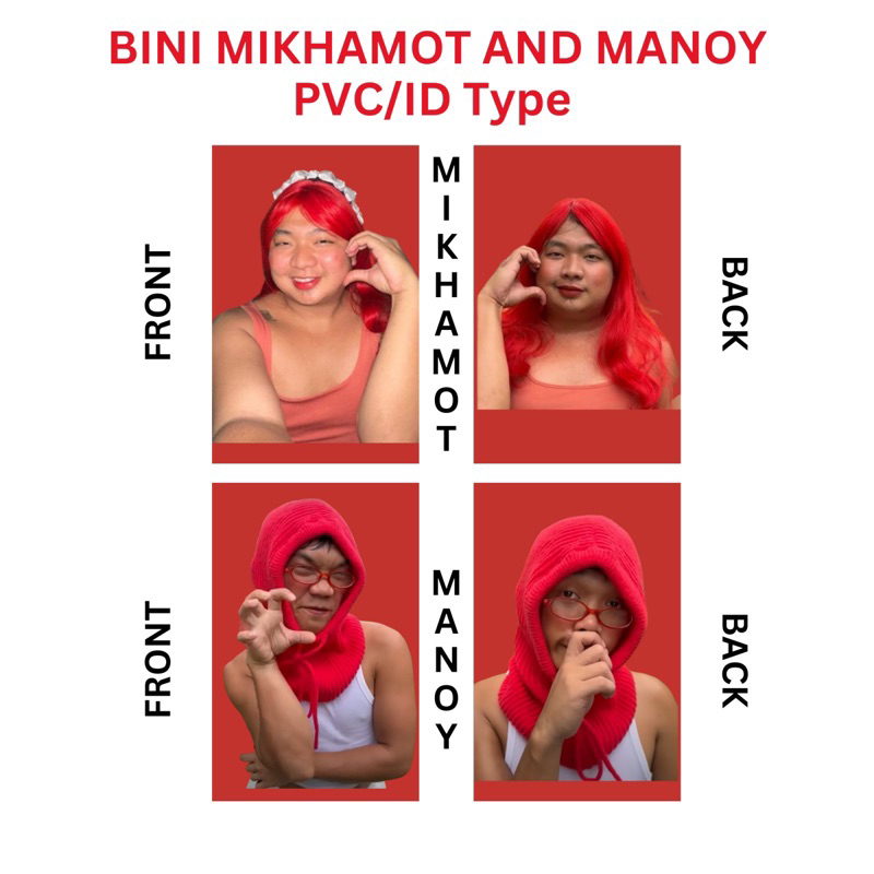 BINI Mikhamot (Malupiton) and Manoy (Happy Friend) PVC Photocard ...