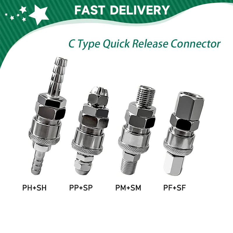 2Pcs C Type Quick connectors SP20 and PP20 Quick Pneumatic Fitting Air ...