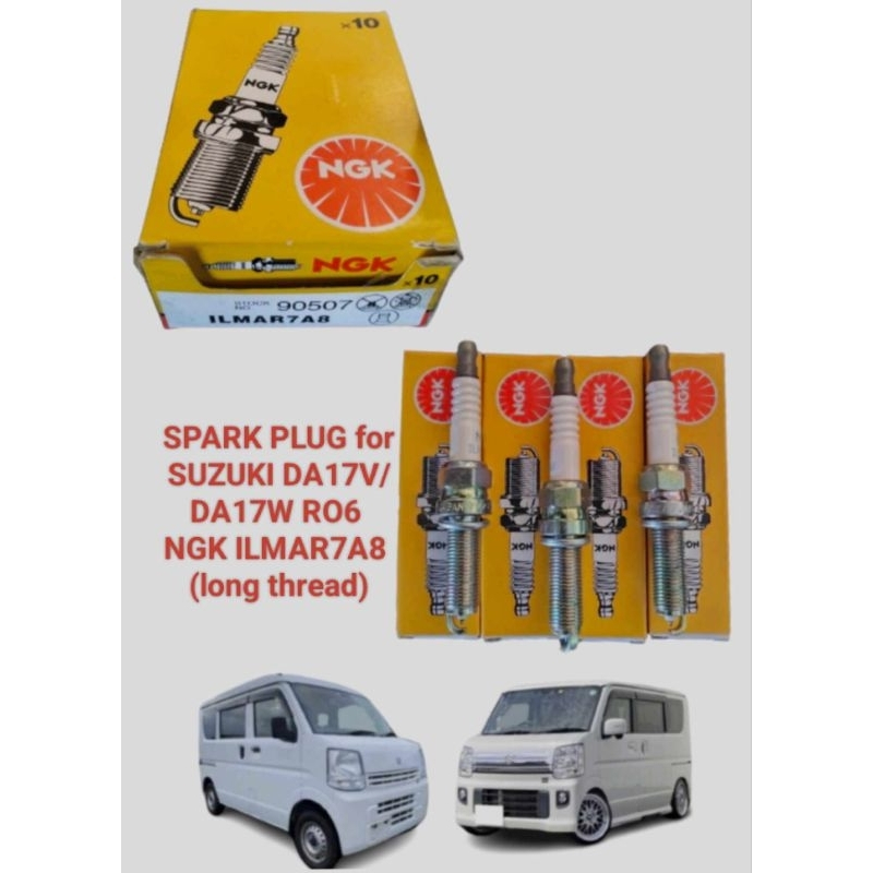 SPARK PLUG FOR SUZUKI DA17V/DA17W RO6 NGK ILMAR7A8 LONG THREAD (PER ...