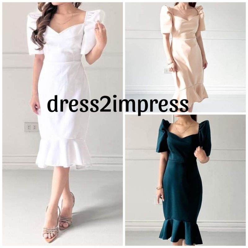 Felisse filipiniana midi mid length dress oath taking | Shopee Philippines