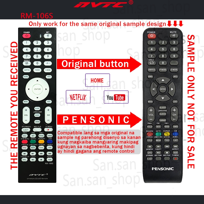 100% Universal remote control for pensonic smart tv remote na gagana sa ...