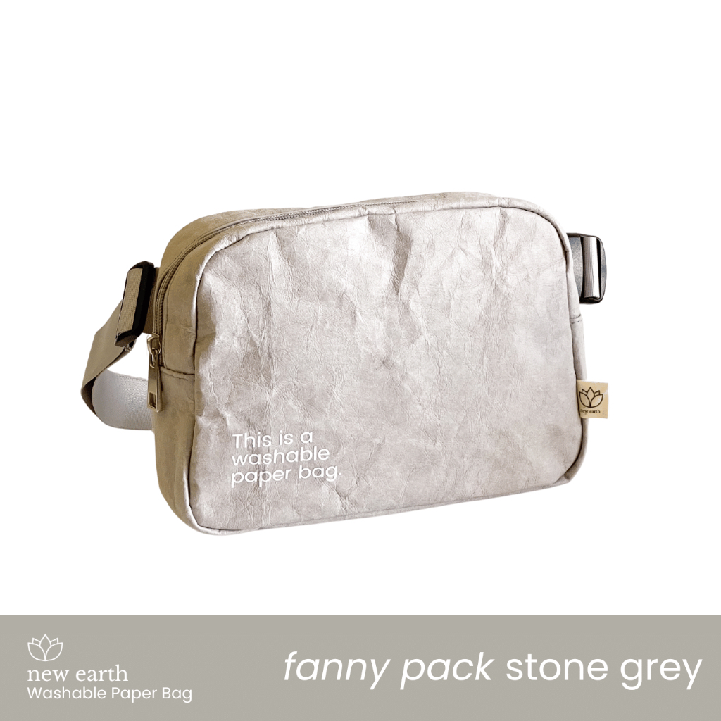 New Earth Fanny Pack Washable Paper Bag Stone Grey | Shopee Philippines