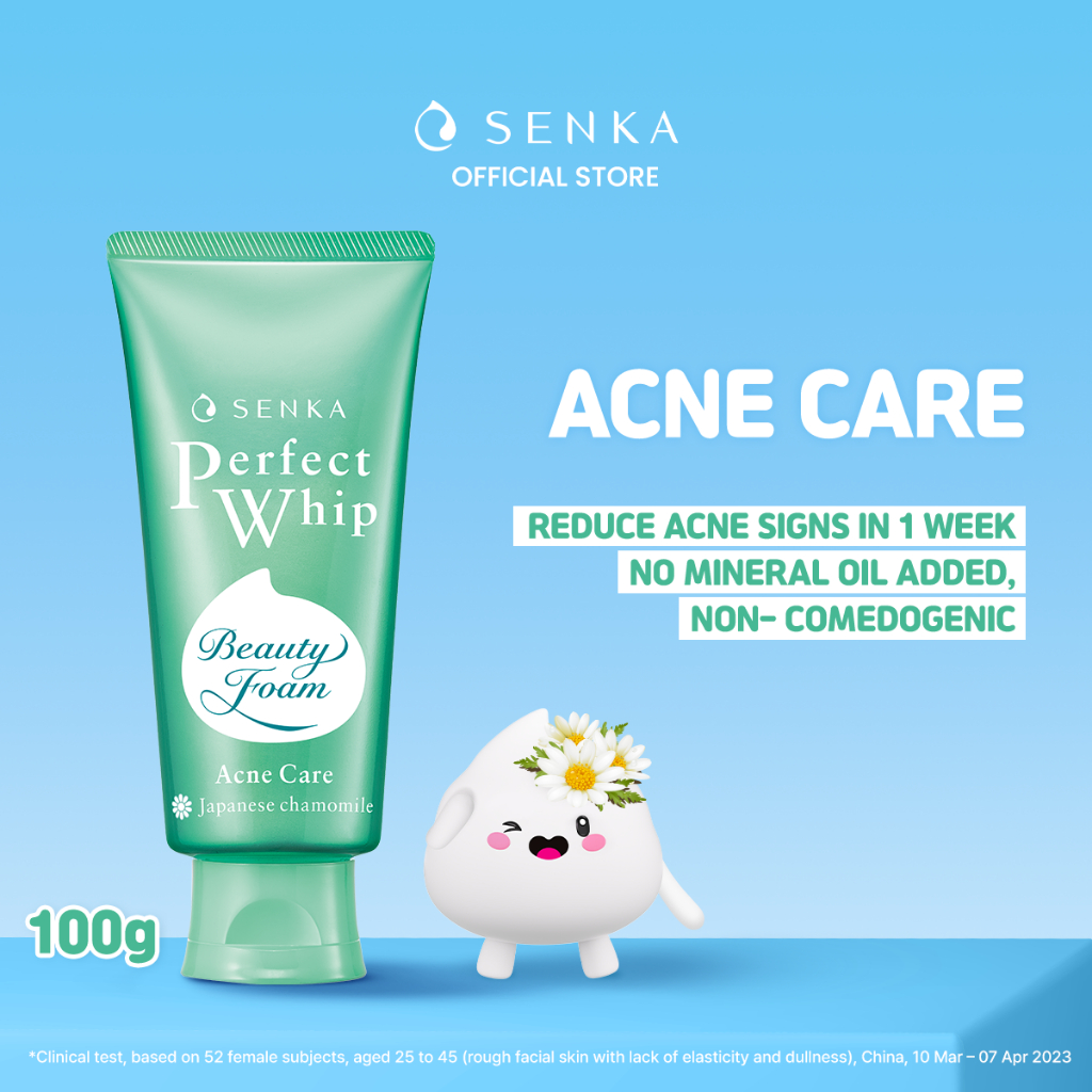 Senka Perfect Whip Acne Care Cleansing Foam 100g | Shopee Philippines