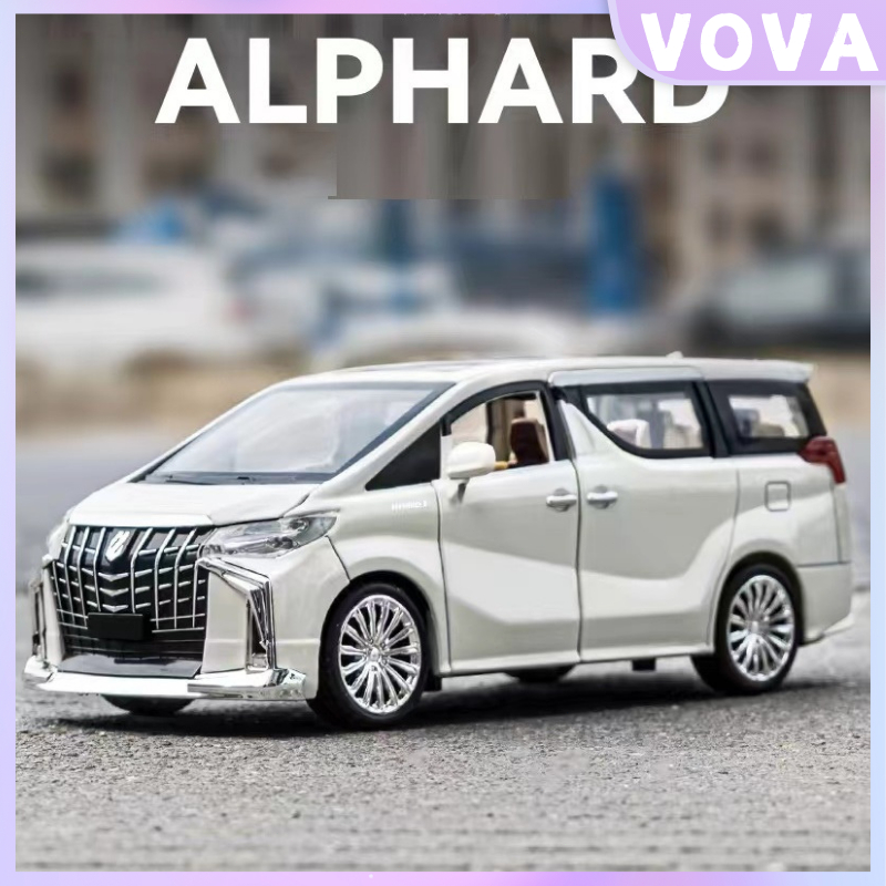 Car Model 1:24 Toyota Alphard Alloy Toy Car For Kids Sound Light Music ...