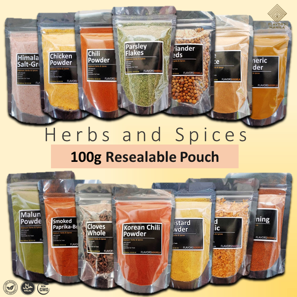 Spices, Seasonings and Condiments Trial pack 100g in Resealable pouch ...