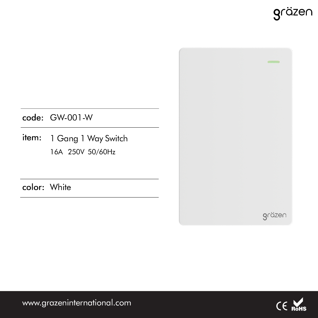 GRAZEN Switch 1 Gang 2 Gang 3 Gang Colored Gold Gray Black White ...