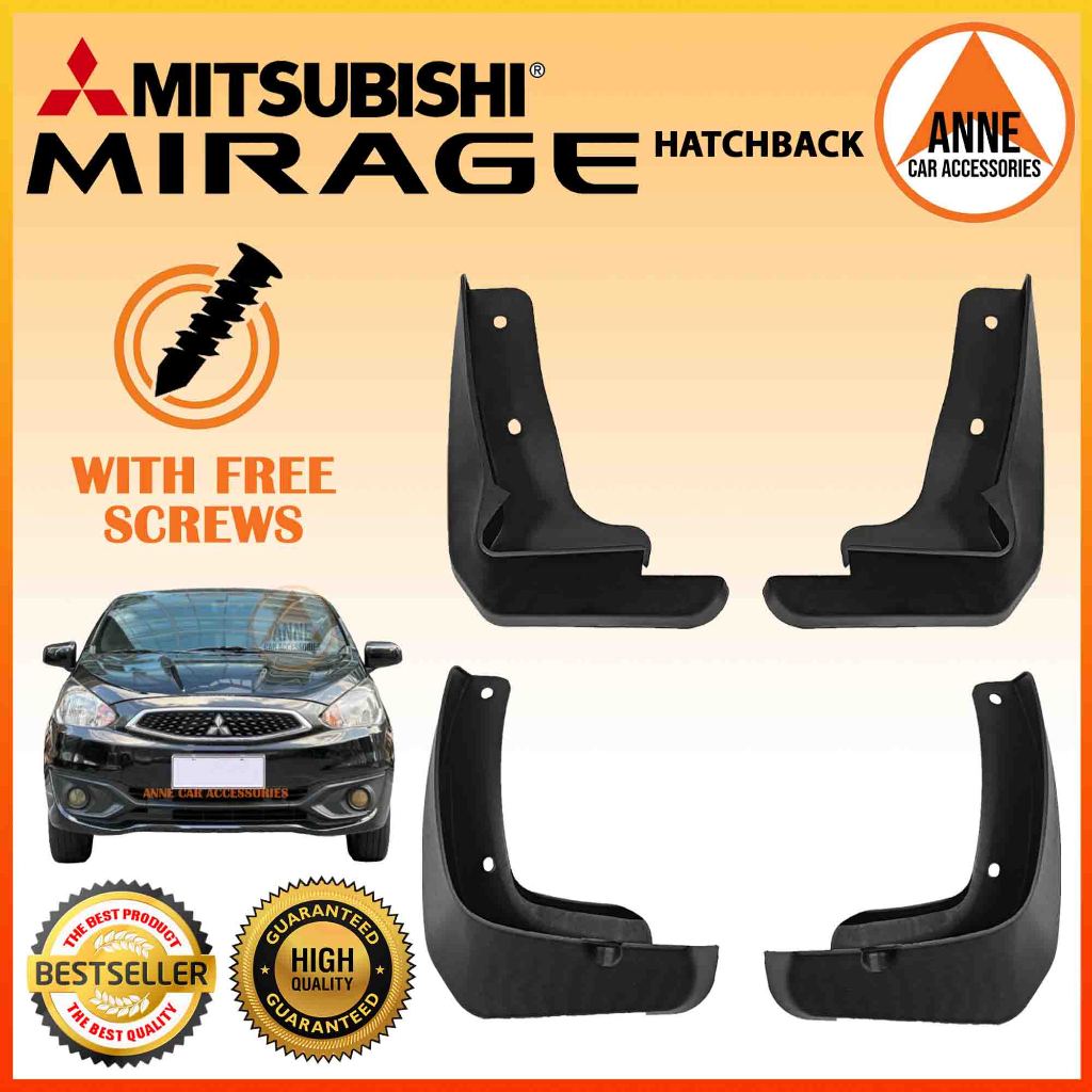 WITH Free Screw Set Mud Guard for Mitsubishi Mirage HB 2016 - 2021 ...