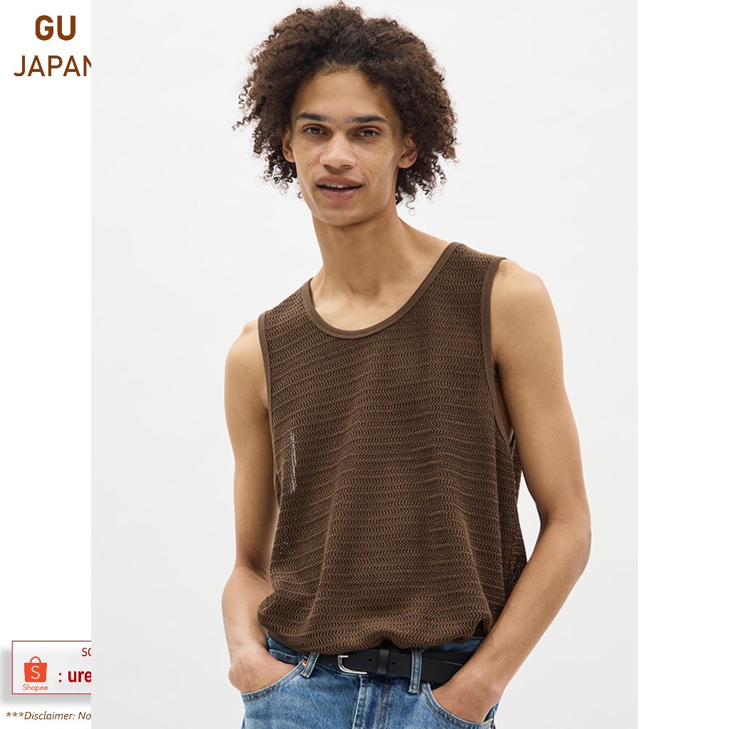 GU Japan Men mesh texture tank top | Shopee Philippines