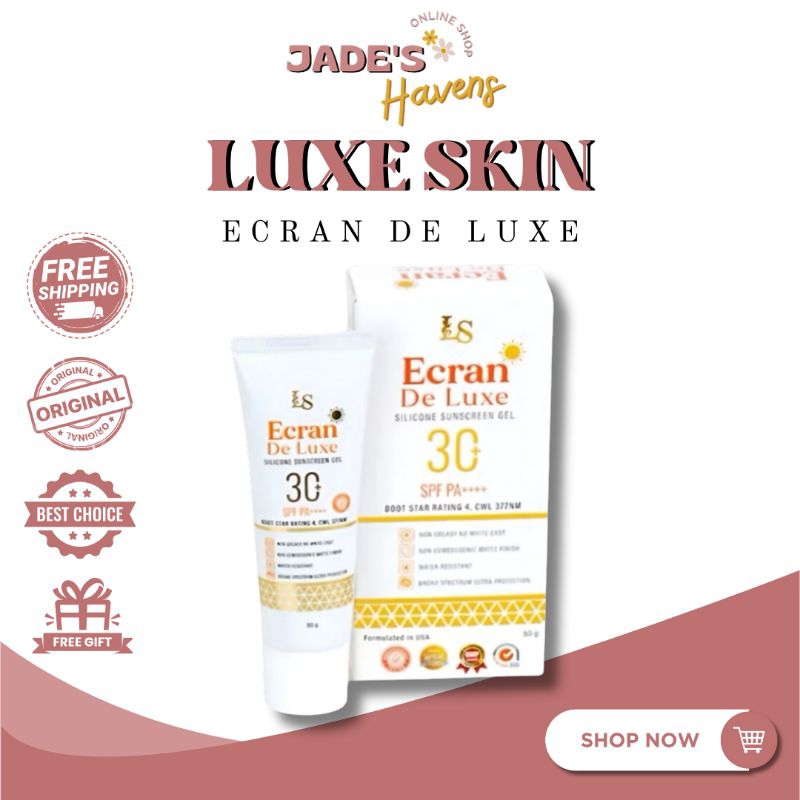 Luxe Skin Ecran De Luxe Sunscreen Gel SPF 30 Non Greasy No White Cast ...