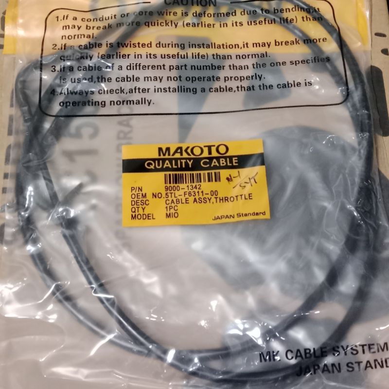 Throttle Cable MiO Sporty/Soulty/Soul Makoto | Shopee Philippines