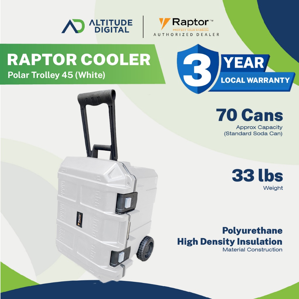 Raptor Cooler Polar Trolley 45 Camping Ice and Water Coolers Box ...