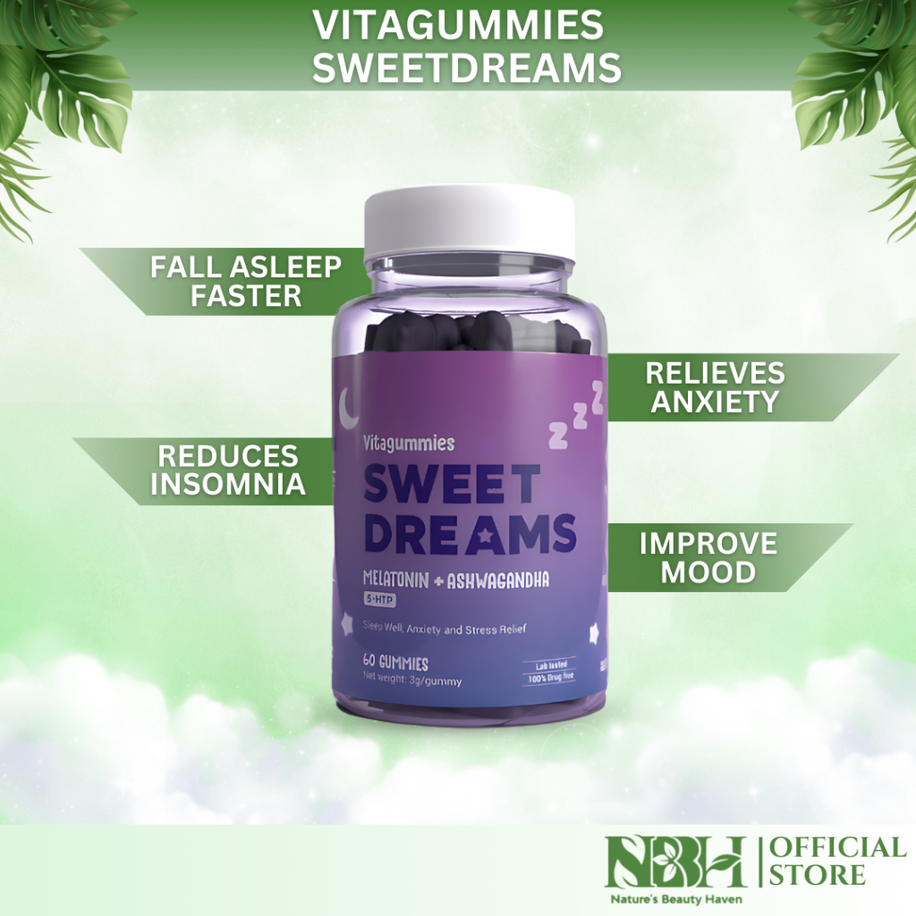 VitaGummies Sweet Dreams Melatonin 60 gummies Anti Insomnia Natural GMO ...