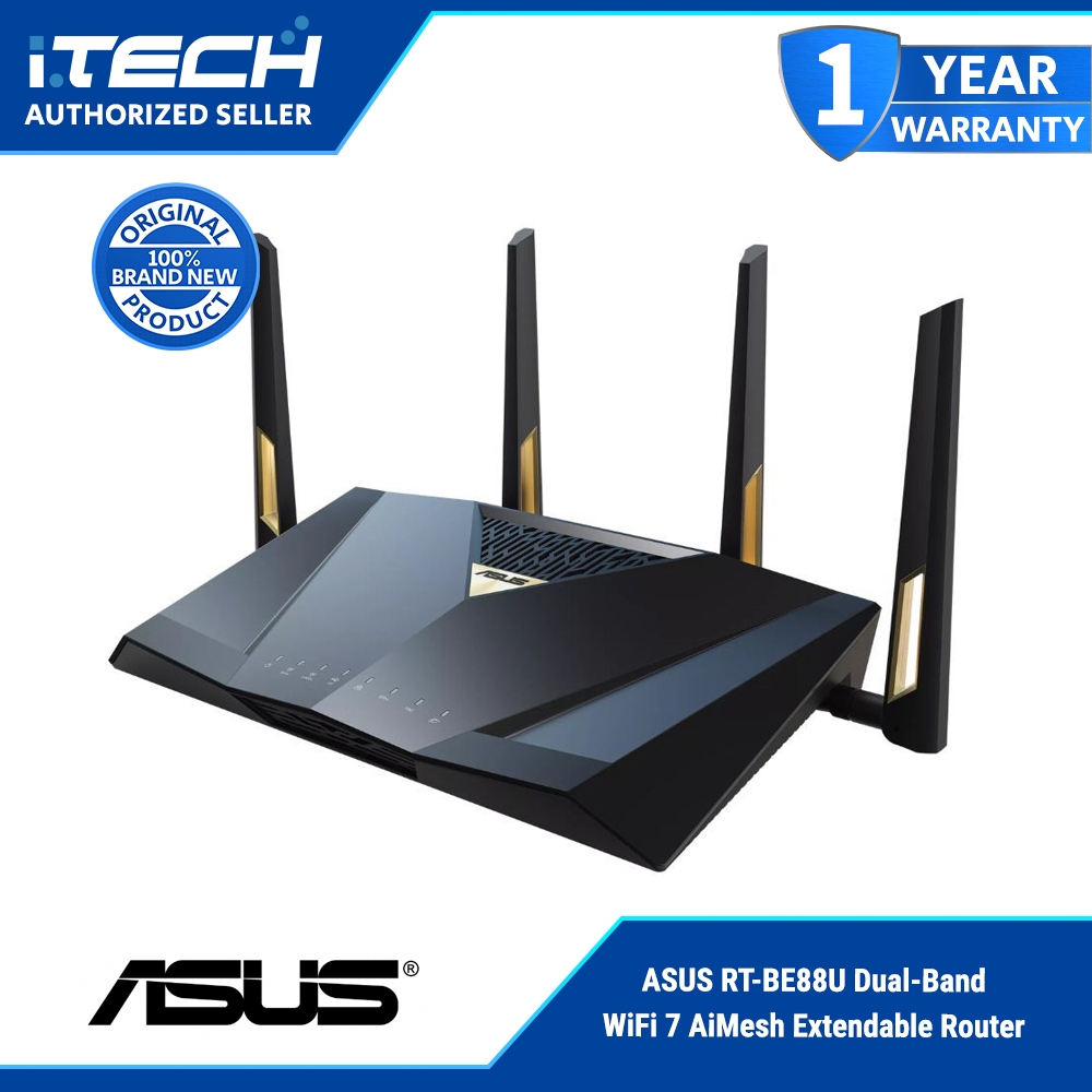 ASUS RT-BE88U Dual-Band WiFi 7 AiMesh Extendable Router | Shopee ...