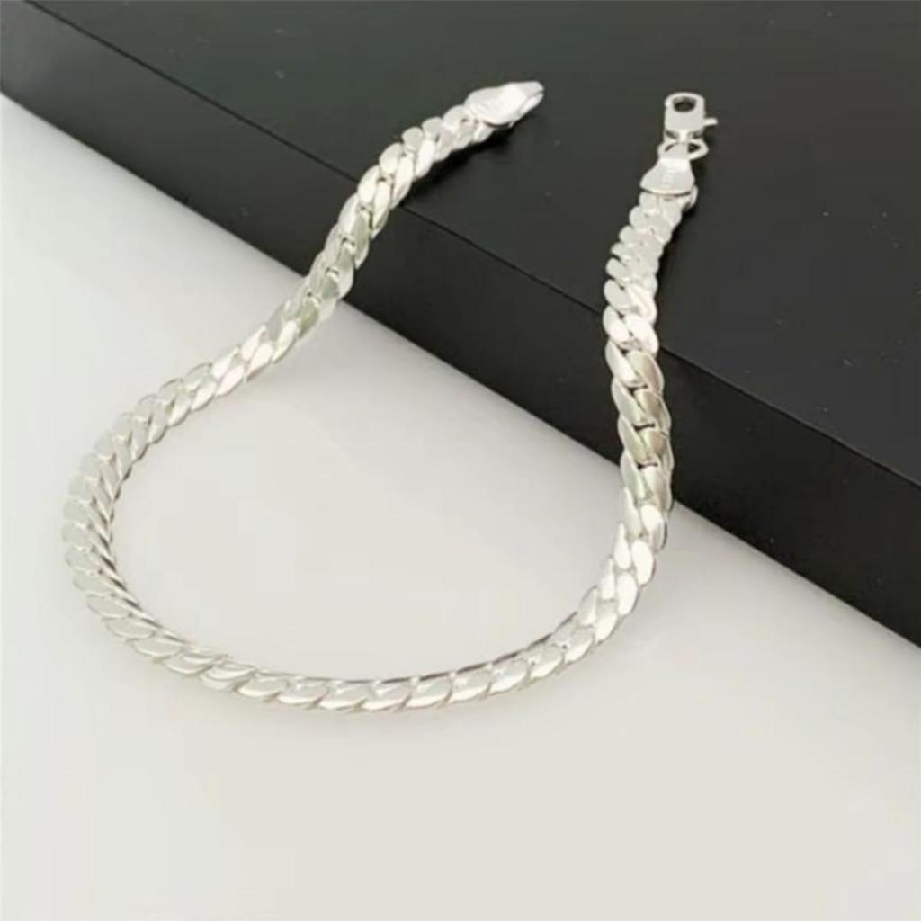 Silver Plated Stainless Steel Snake Link Chain Bracelet Accessories for ...