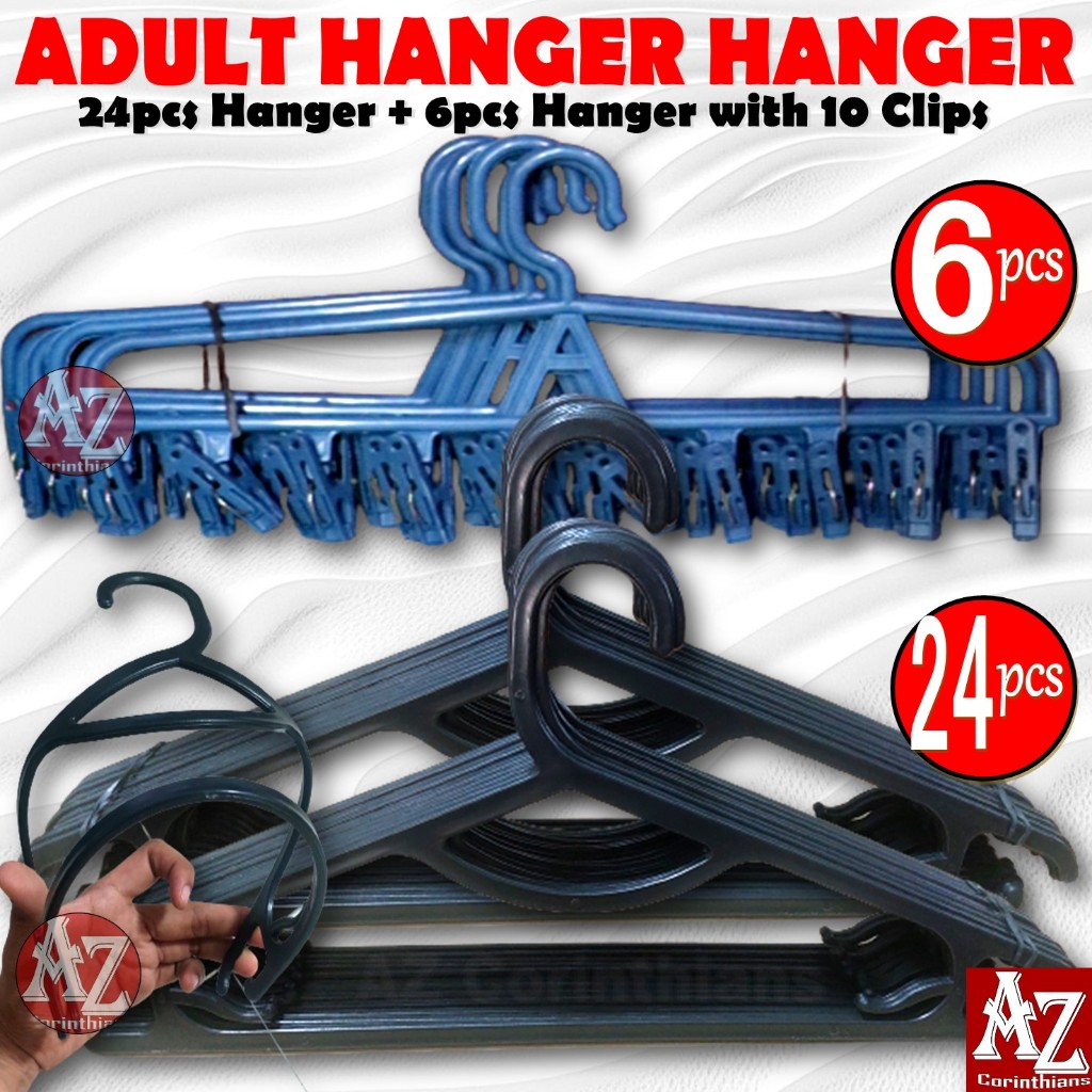 24 pcs FLEXIBLE Hanger + 6 pcs Hanger with 10 Clips Organizer Pack ...