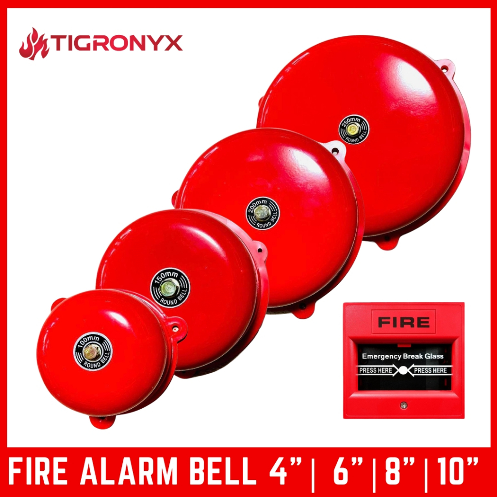 Fire Alarm Bell 220V 4" | 6" | 8" | 10" (With Free Break Glass Switch ...
