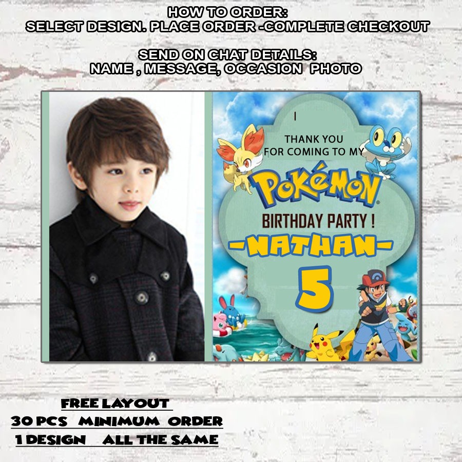 Personalized Pokemon Ref Magnet Baptism Birthday MINIMUM OF 30 PCS ATM ...
