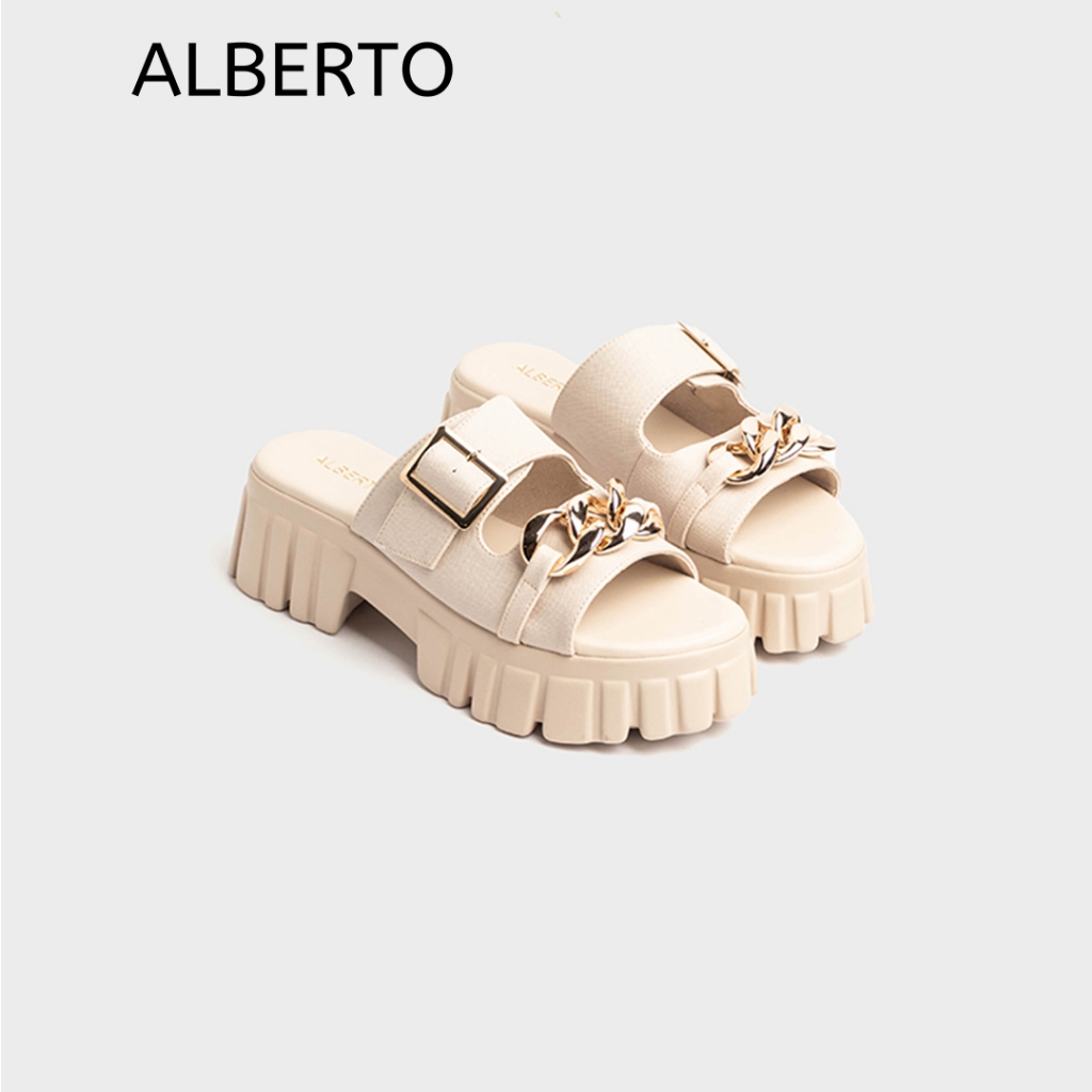 ALBERTO Women's Amira Chain Slip-on Wedge Sandals | Shopee Philippines