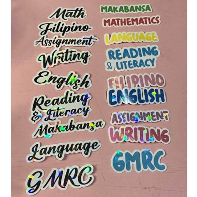 School Name Subject Sticker Labels for Notebooks Subjects Books Crayons ...