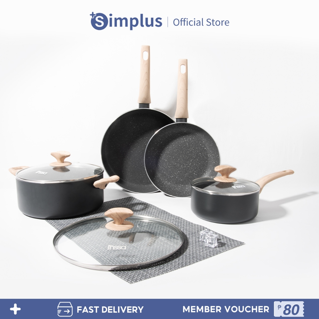 Simplus Non-Stick Frying Pan Cookware Set(28cm Wok +24cm Frying +24cm ...