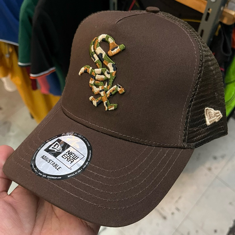 Sox cap brown aframe trucker cap net cap curved high quality adjustable ...