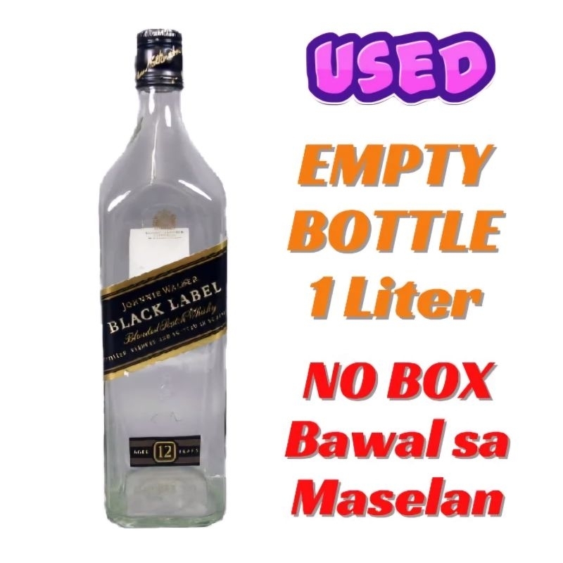 Empty Bottle JW Black Label for DIY Decor or Reuse 1 Liter Sold per ...