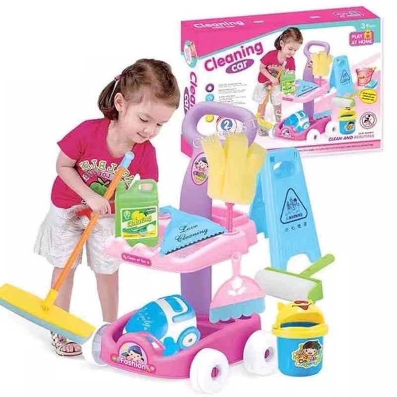 Children's pretend toy DIY mini cleaning set car materials for kid ...
