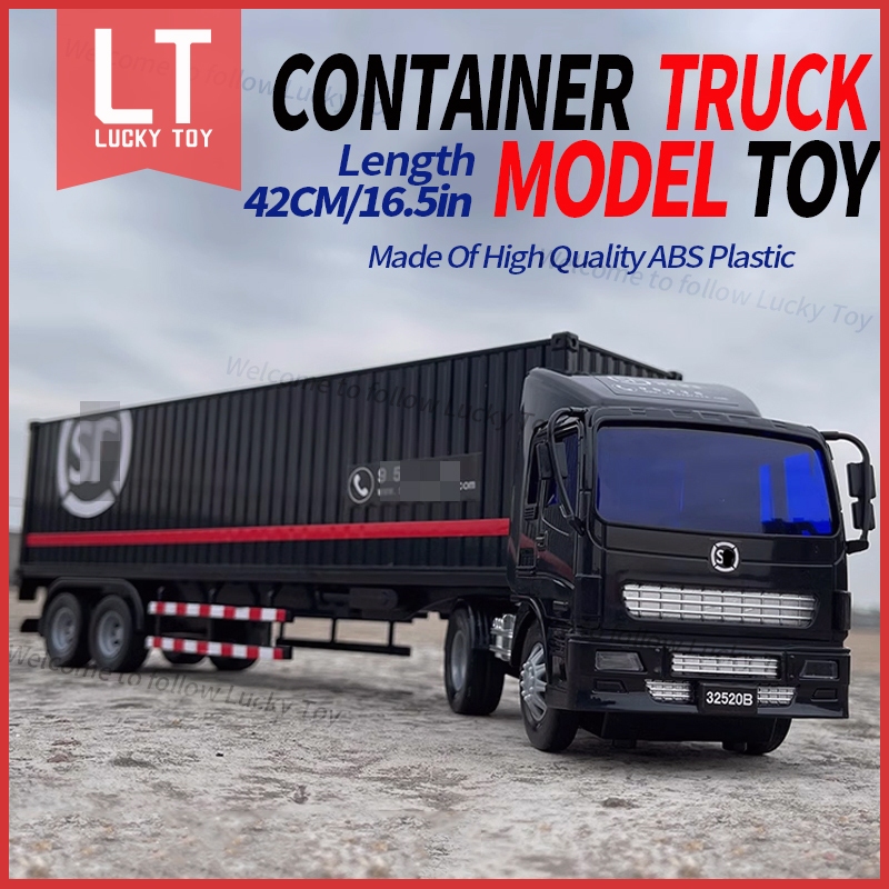 Huge Container Truck Toy For Kids Plastic Transport Vehicle Model Scene ...