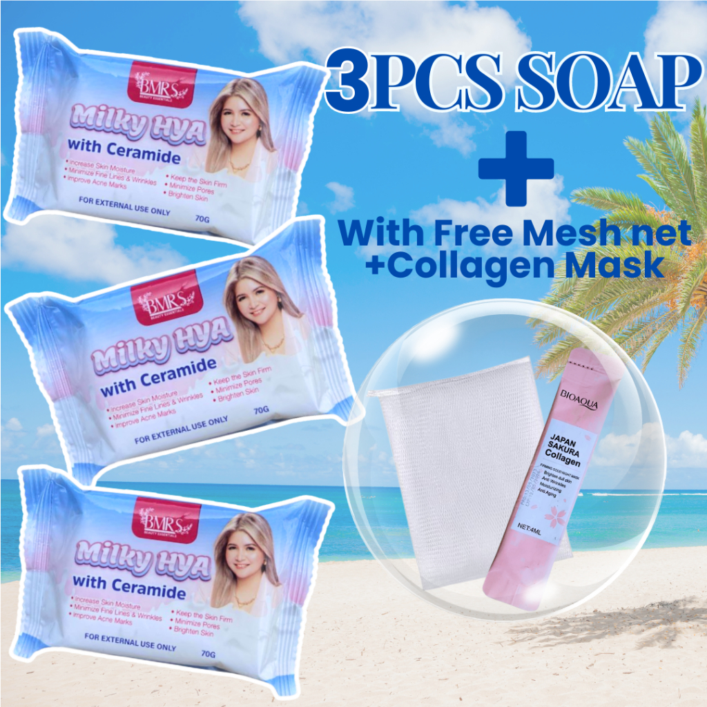 BMRS MILKY HYA WITH CERAMIDE SOAP- Increase skin moisture, Minimize ...