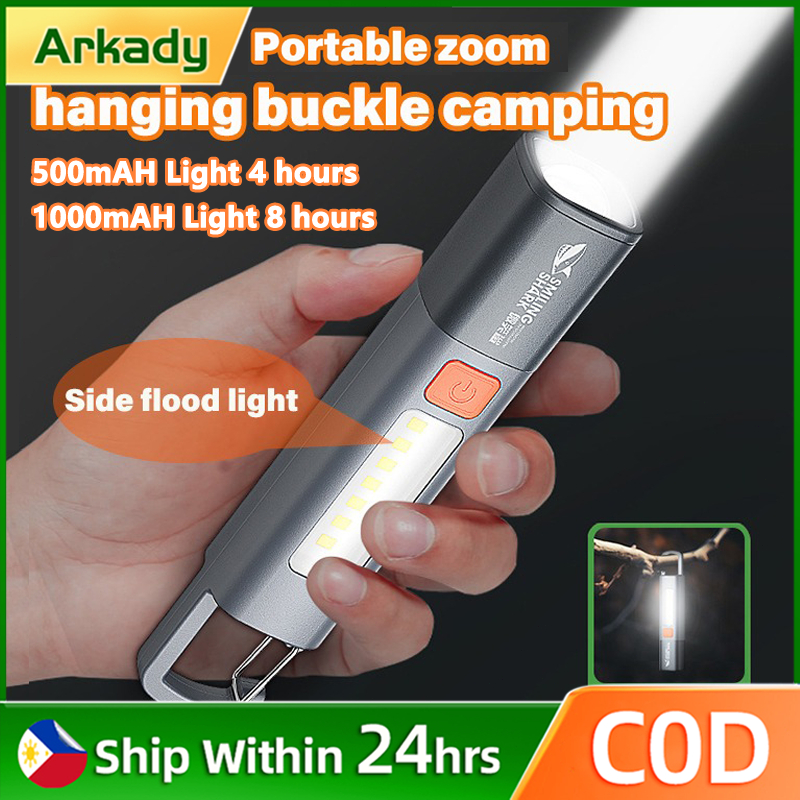 Flashlight USB Rechargeable, With hook LED Flashlight, Super Bright ...