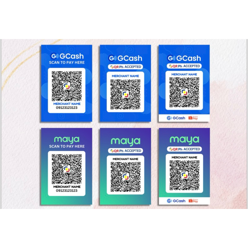 E Payment QR Code Signages Gcash Maya | Shopee Philippines