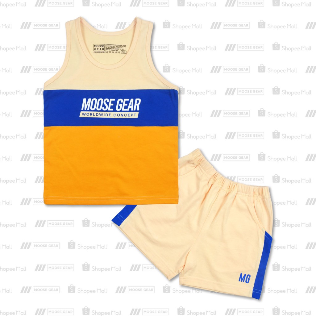 Moose Gear Golden Yellow Combi Sando With Stone Cream Short Set (SDS ...