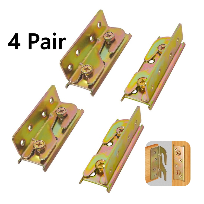 4 Sets Bed Rail Brackets Bed Frame Connectors Bed Connect Brackets ...