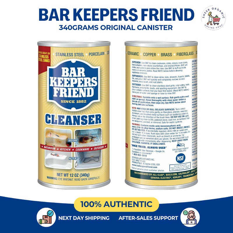 Bar Keepers Friend Cleanser Powder, Sold in Original Can and Repacked ...
