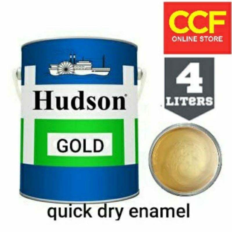 Hudson Quick Dry Enamel Gold Paint 4 Liters / 1 Gallon | Shopee Philippines