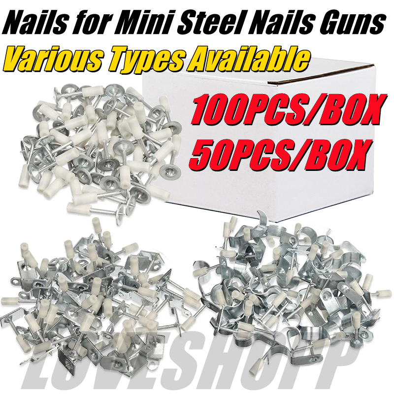 Steel Nails 100Pcs Round Nails Fastener Nails for Gun Rivets Clamp ...