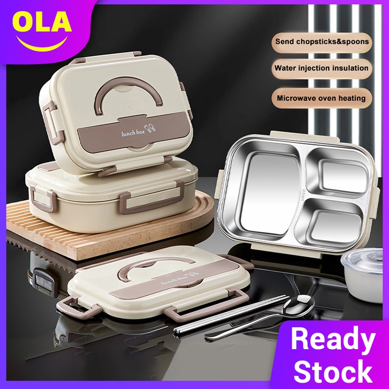 2/3 Grids Lunch Box 304 Stainless Steel Insulated Lunch Box Bento Box ...