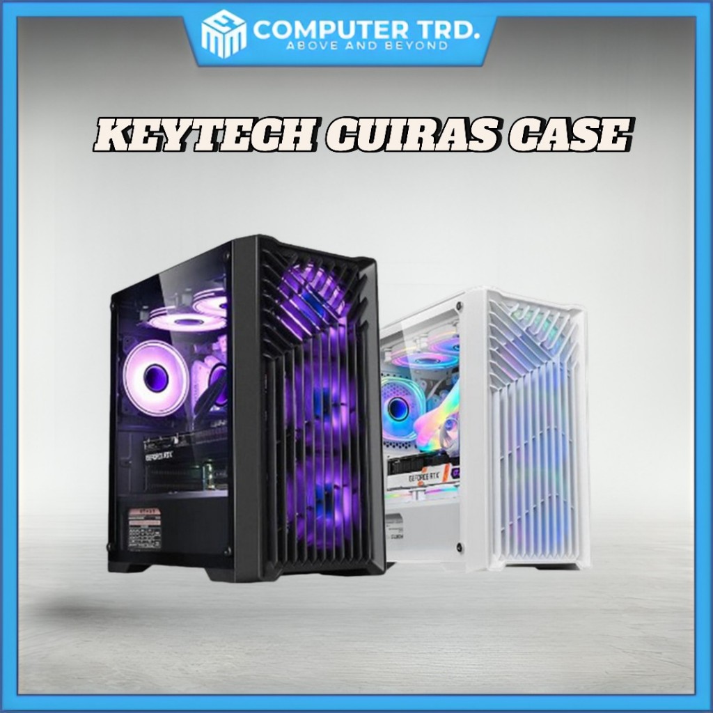 EM&M KeyTech Cuirass MATX Tempered Glass Desktop Computer PC Case ...