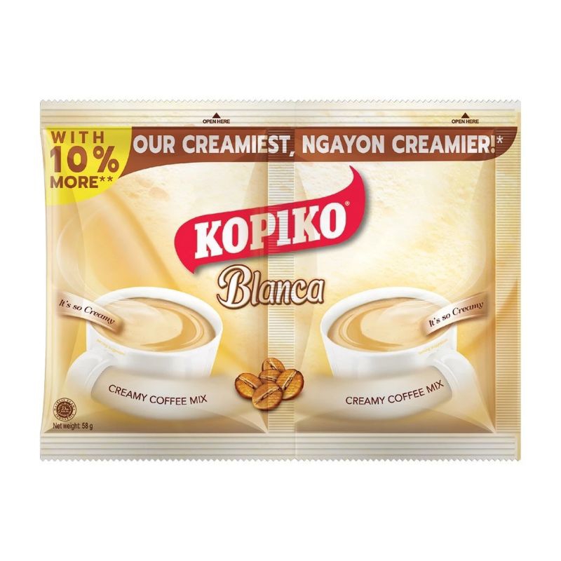 Kopiko Blanca Creamy Coffee Mix 10 x 58g | Shopee Philippines