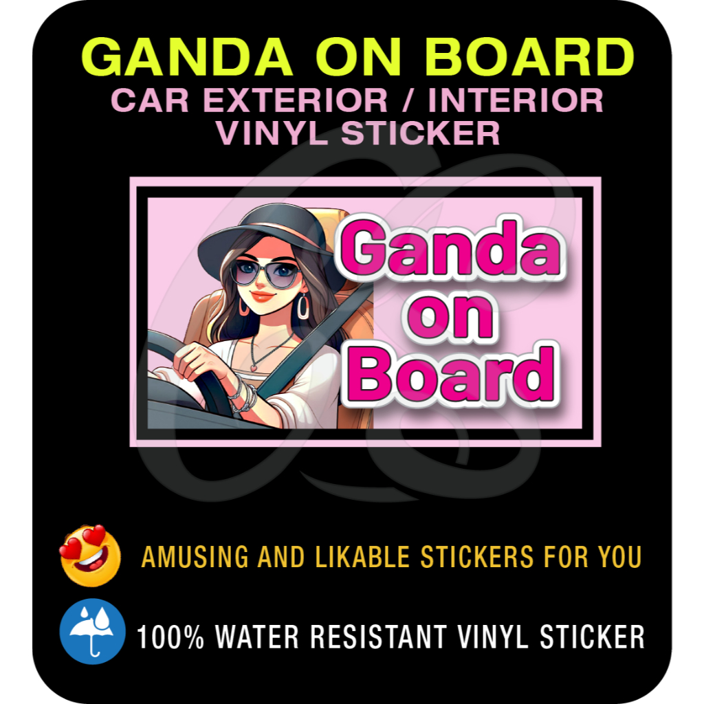 Ganda on Board Hi-Res Vinyl Photo Sticker (COD) | Shopee Philippines