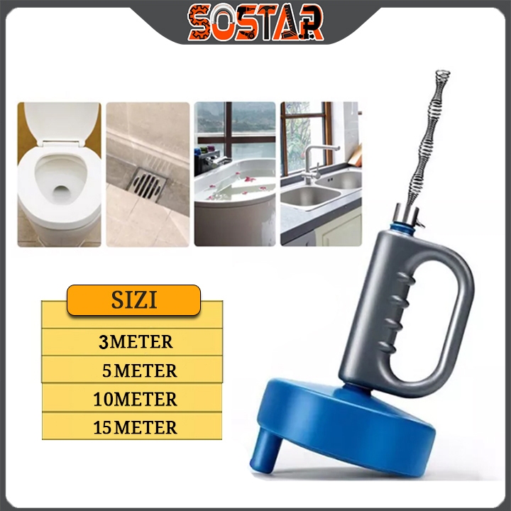 Drain Unblocker Tool Clog Flexible Auger Snake Sewer Pumbling Sink ...