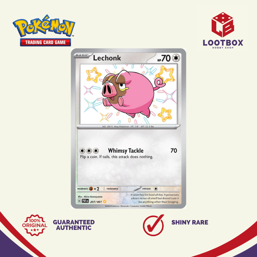 Pokemon Card Game: Lechonk (Shiny Rare) - Paldean Fates | Shopee ...