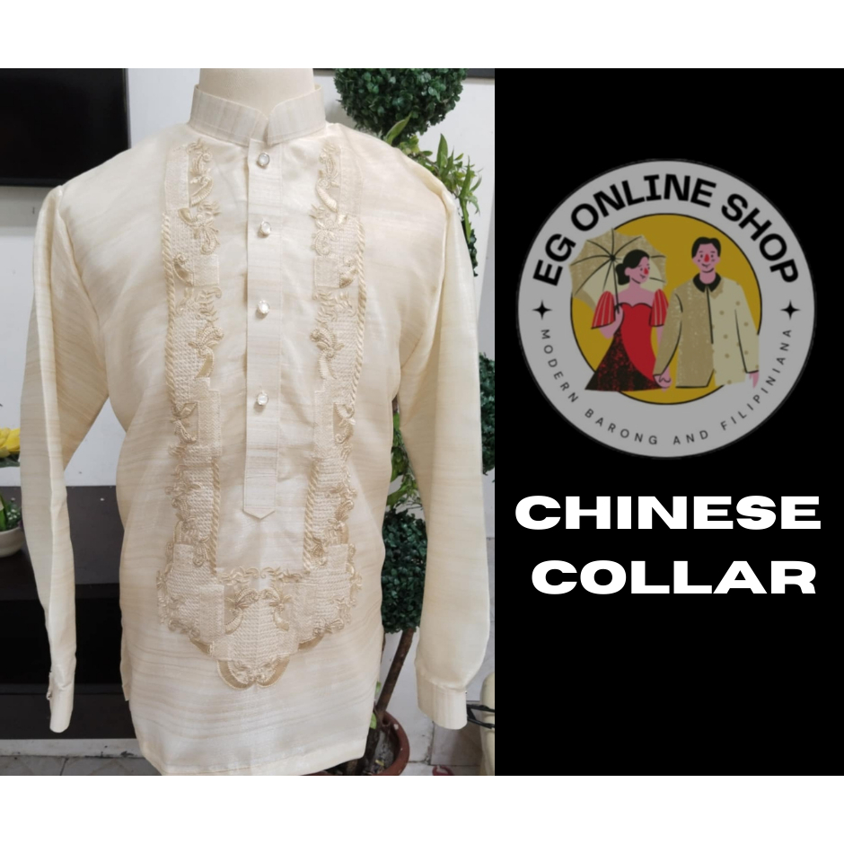 MODERN BARONG TAGALOG PLAIN AND WITH PIPING (RANDOM BURDA) | Shopee ...