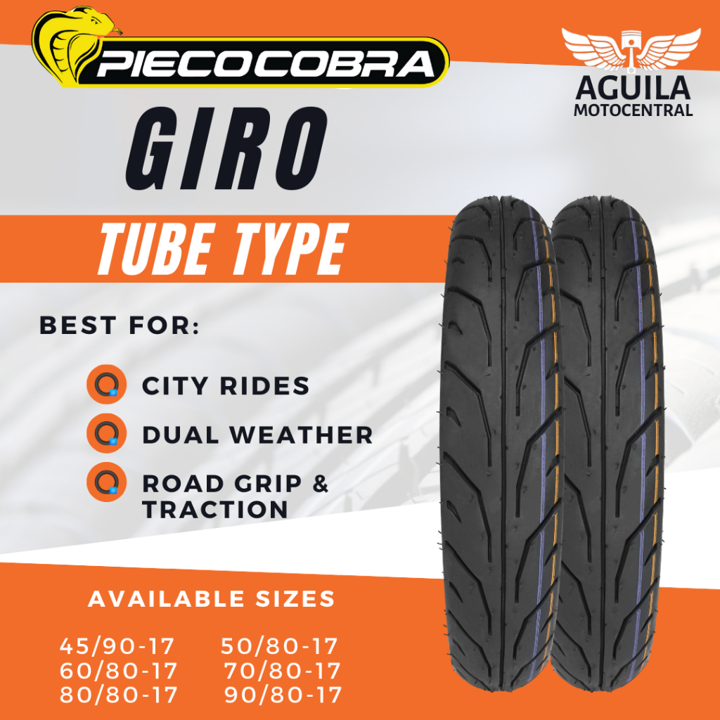 PIECOCOBRA Giro 6PR Tube-Type Motorcycle Tire, Heavy Duty On-Road ...