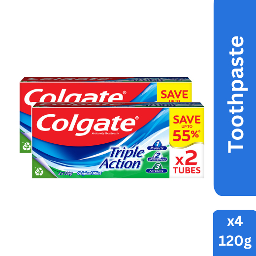 Colgate Triple Action Anti-Cavity Family Toothpaste 120g Twin Pack ...